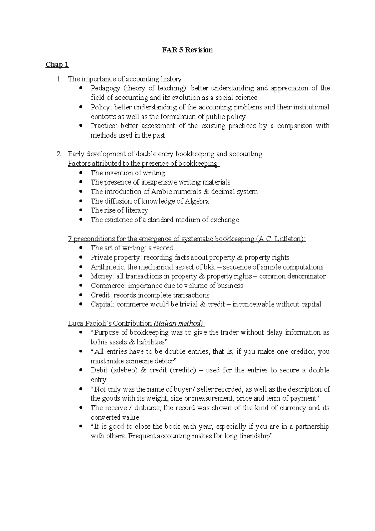 FAR 5 Revision - yaugygygg - FAR 5 Revision Chap 1 The importance of ...
