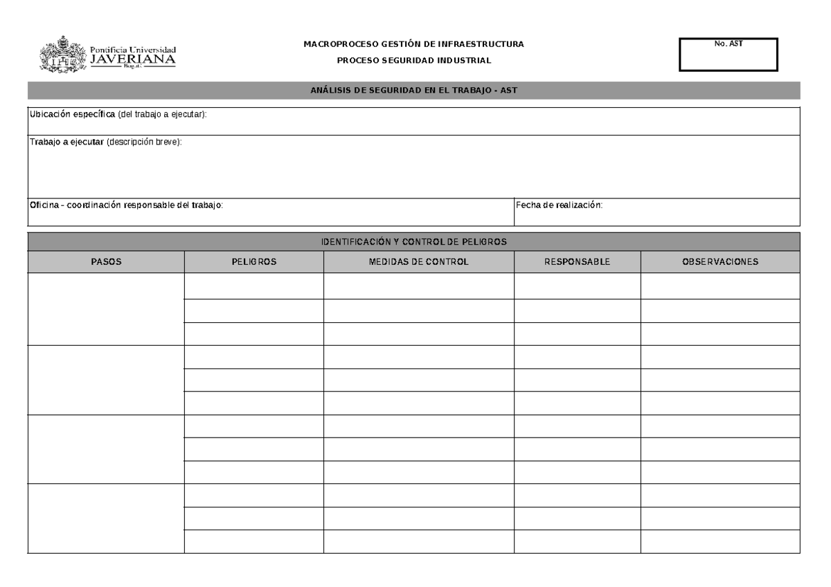 Any Conv.com IF-P60-F09 Formato Análisis de seguridad en el trabajo ...