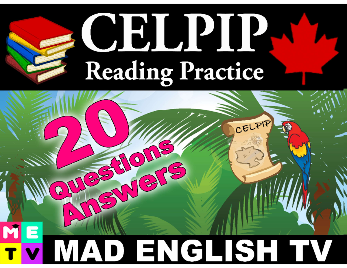Celpip reading test - Introduction to the English Language - Studocu
