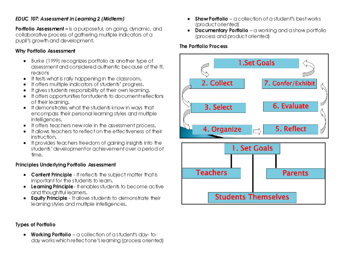 EDUC 107 Midterm - EDUC 107: Assessment in Learning 2 (Midterm ...