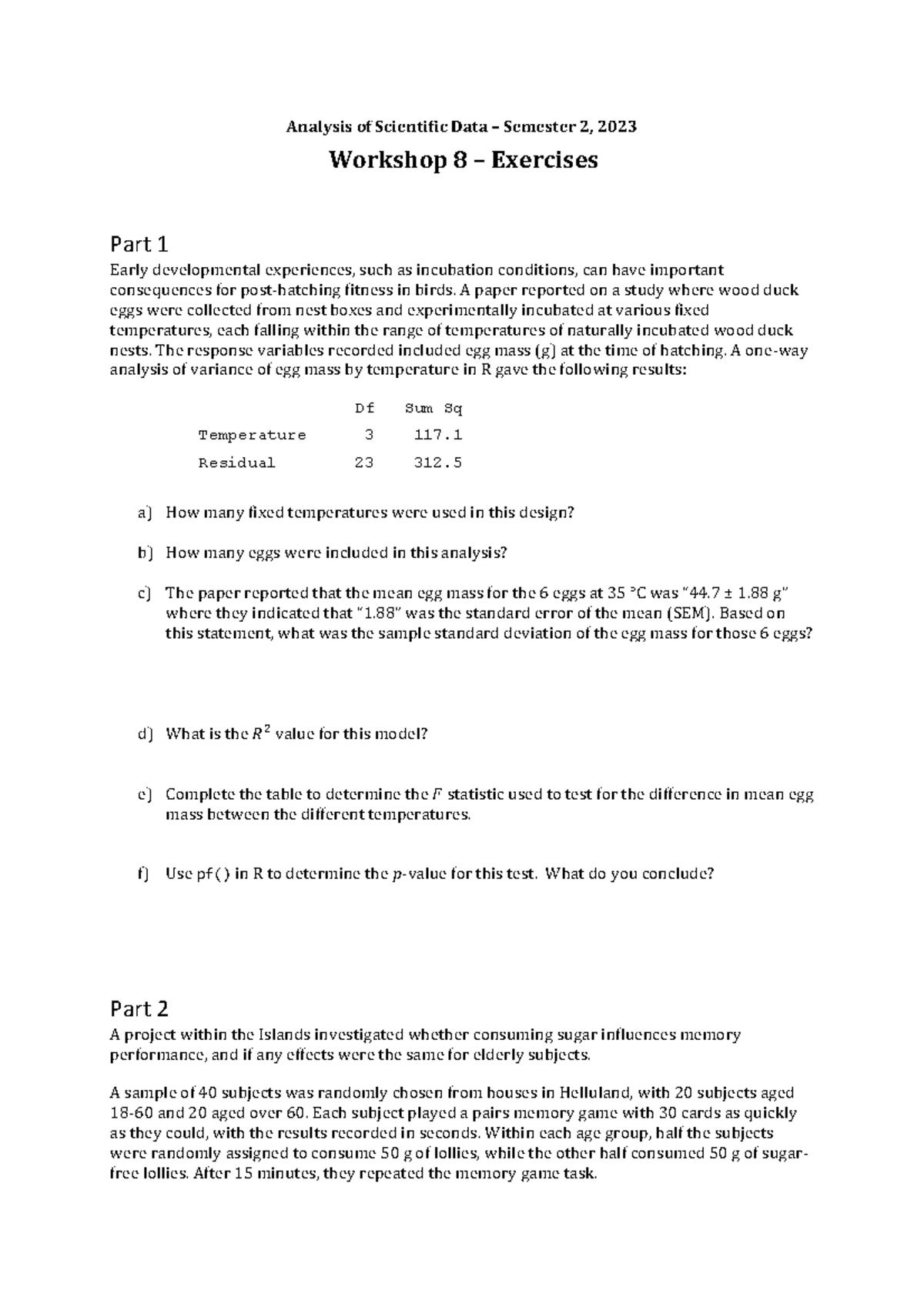 Workshop 8-Exercises - Analysis of Scientific Data – Semester 2 , 2023 ...