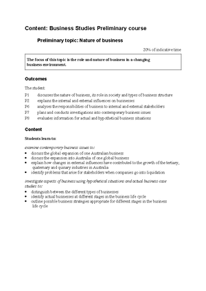 Nature of Business- Multiple Choice Questions - Preliminary Business ...