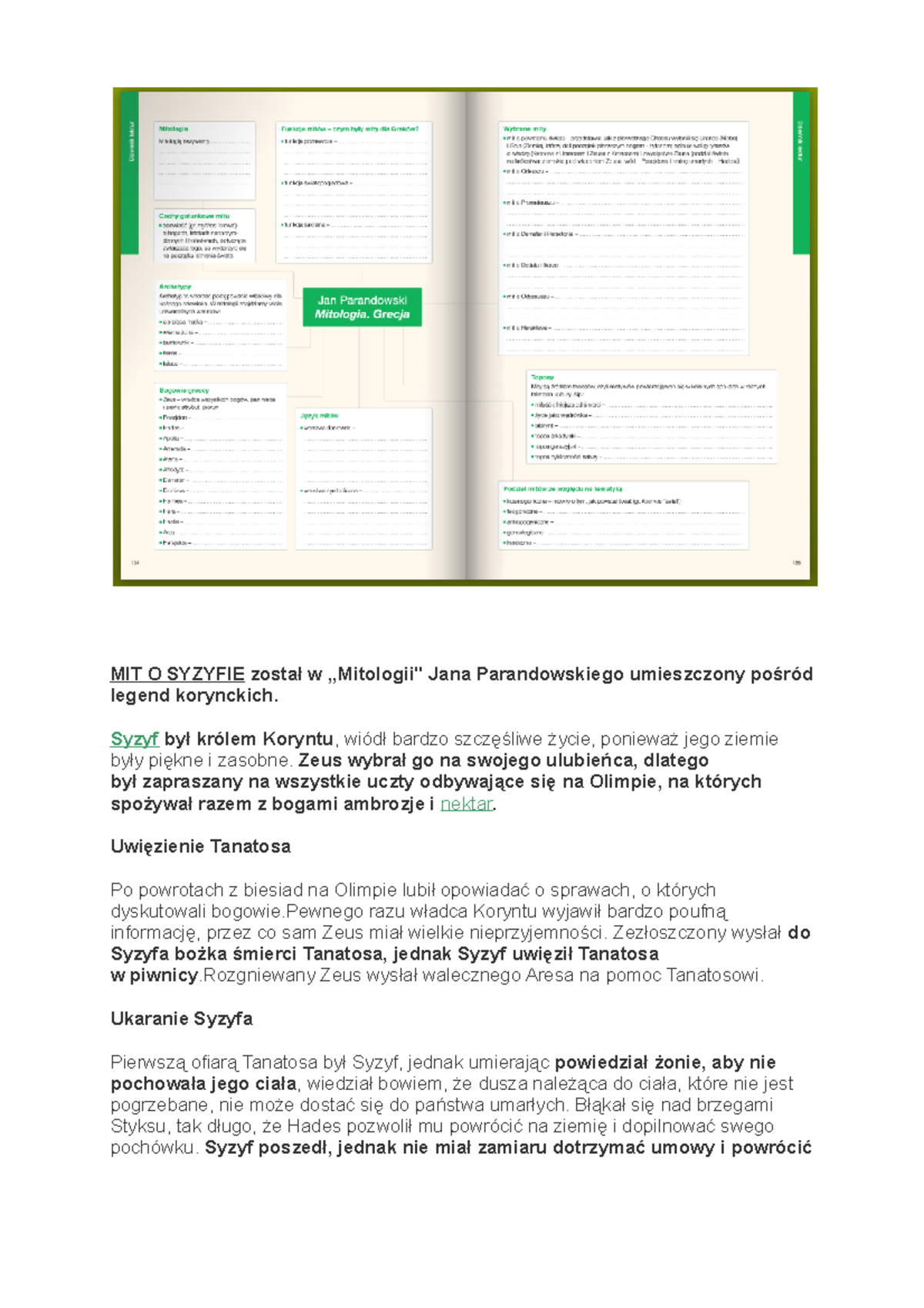 EDYP Streszczenie mitów - MIT O SYZYFIE został w ,,Mitologii" Jana ...