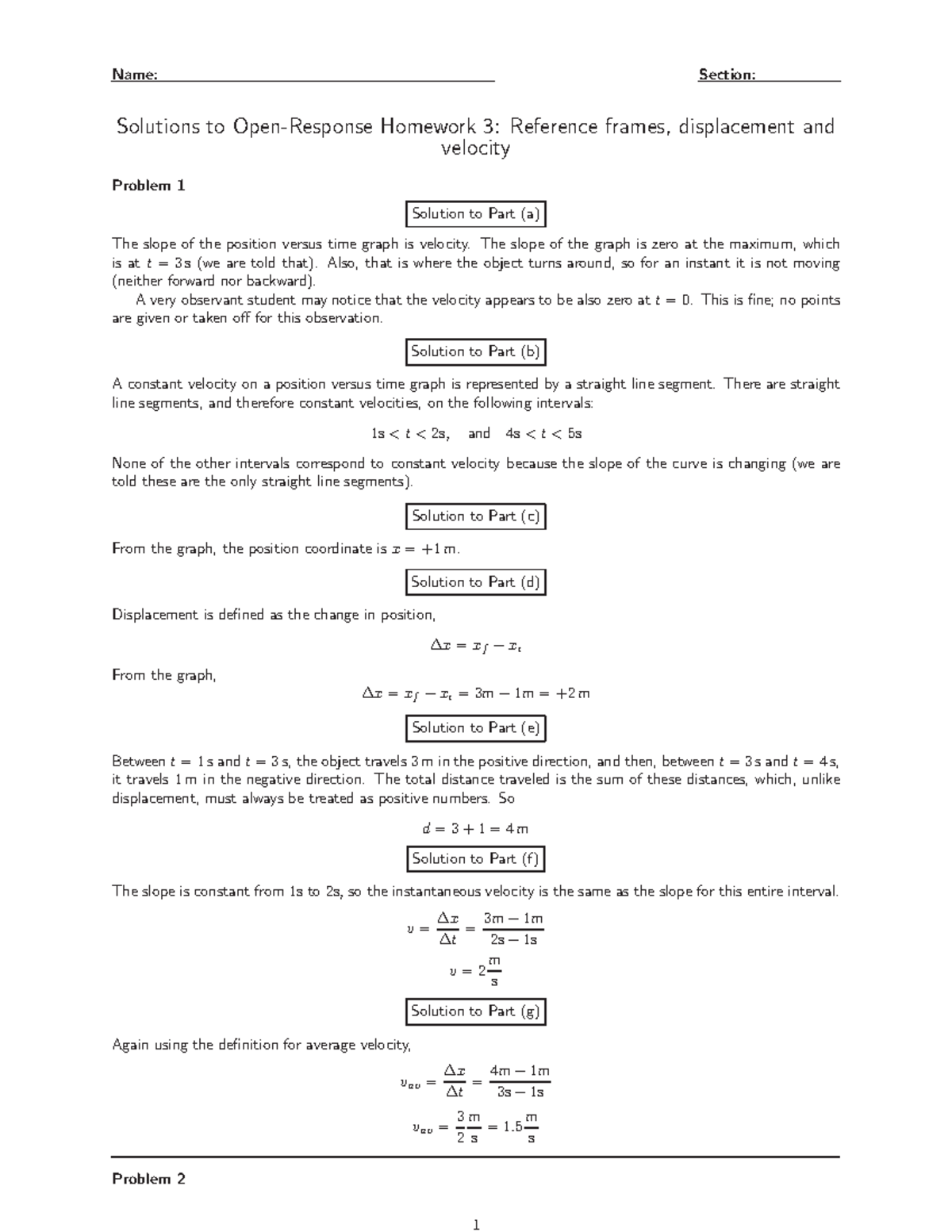 OR 4 Solutions - Extra practice - Name: Section: Solutions to Open ...