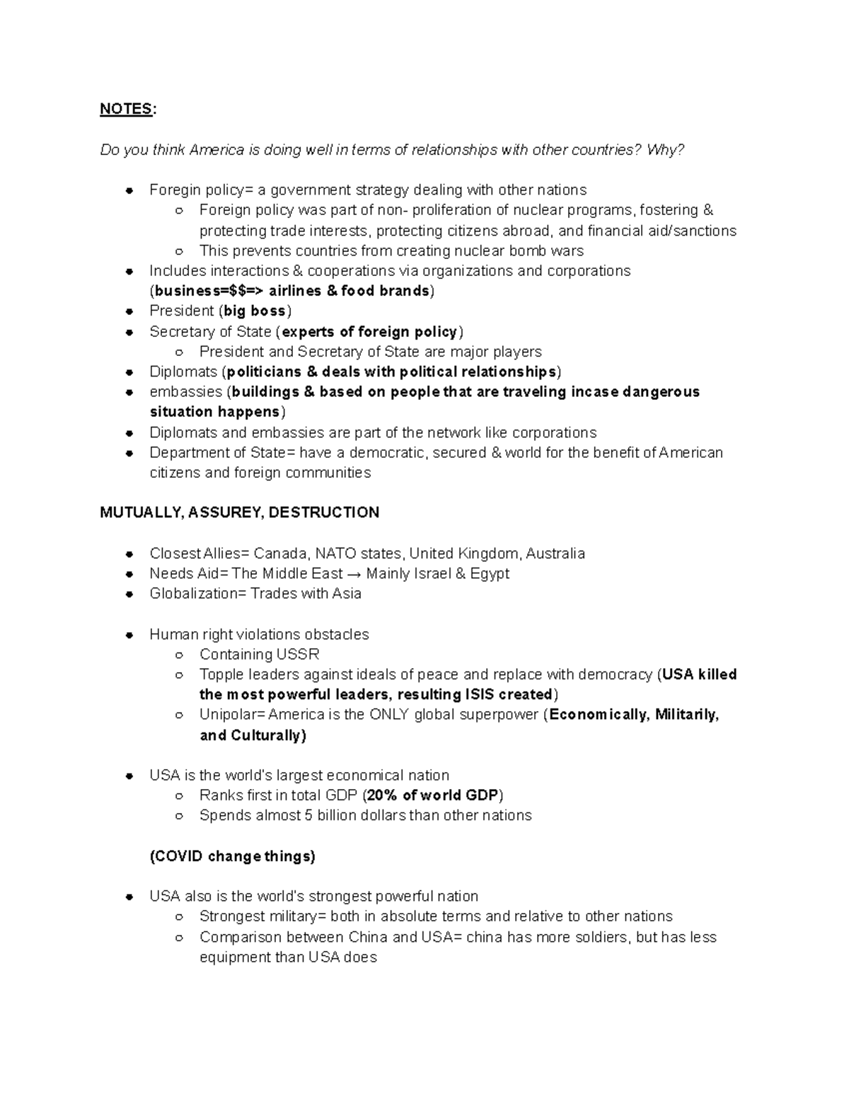 Part of Government ) p3 - Not lecture notes, just notes from high ...