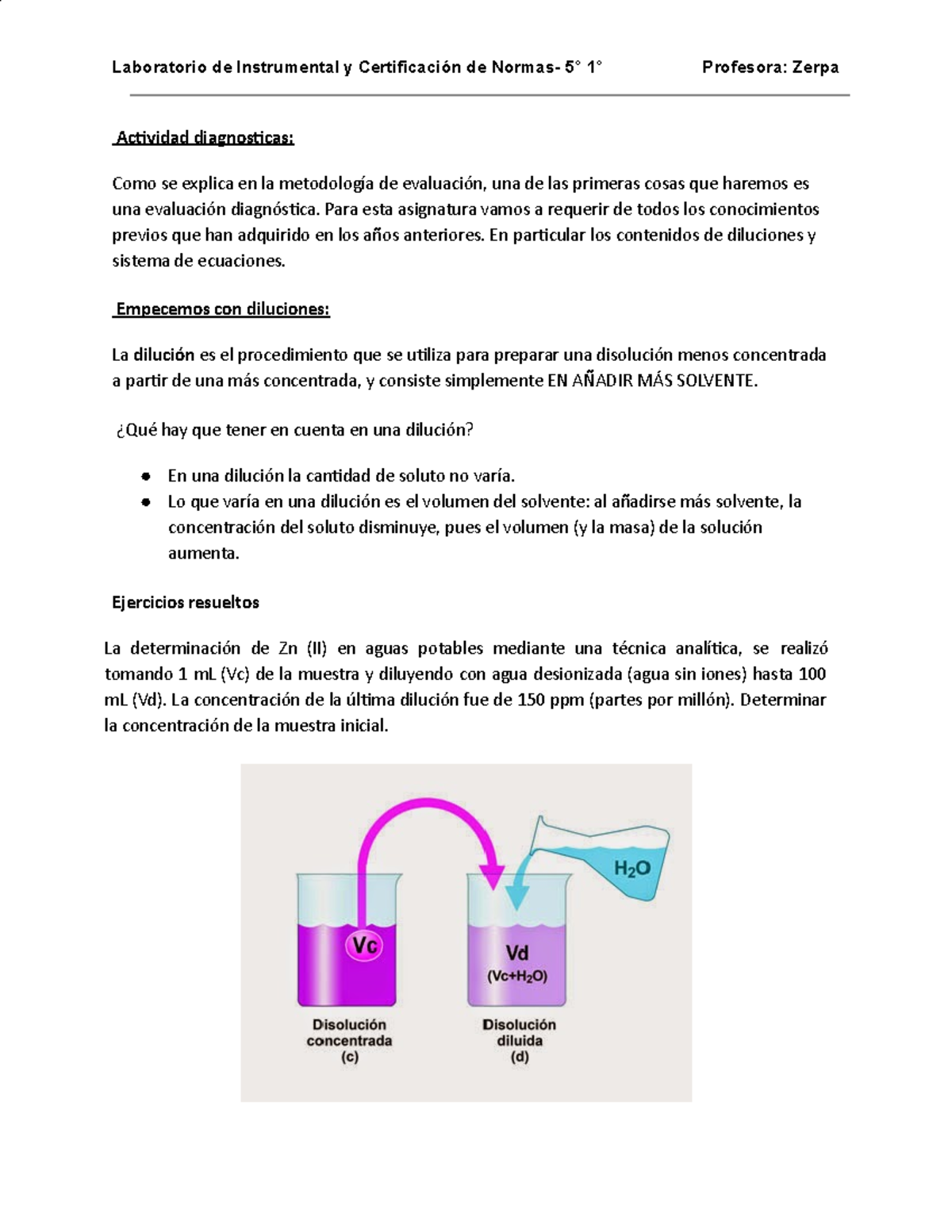 ejercitacion sobre diluciones de soluciones con ejemplos resueltos ...