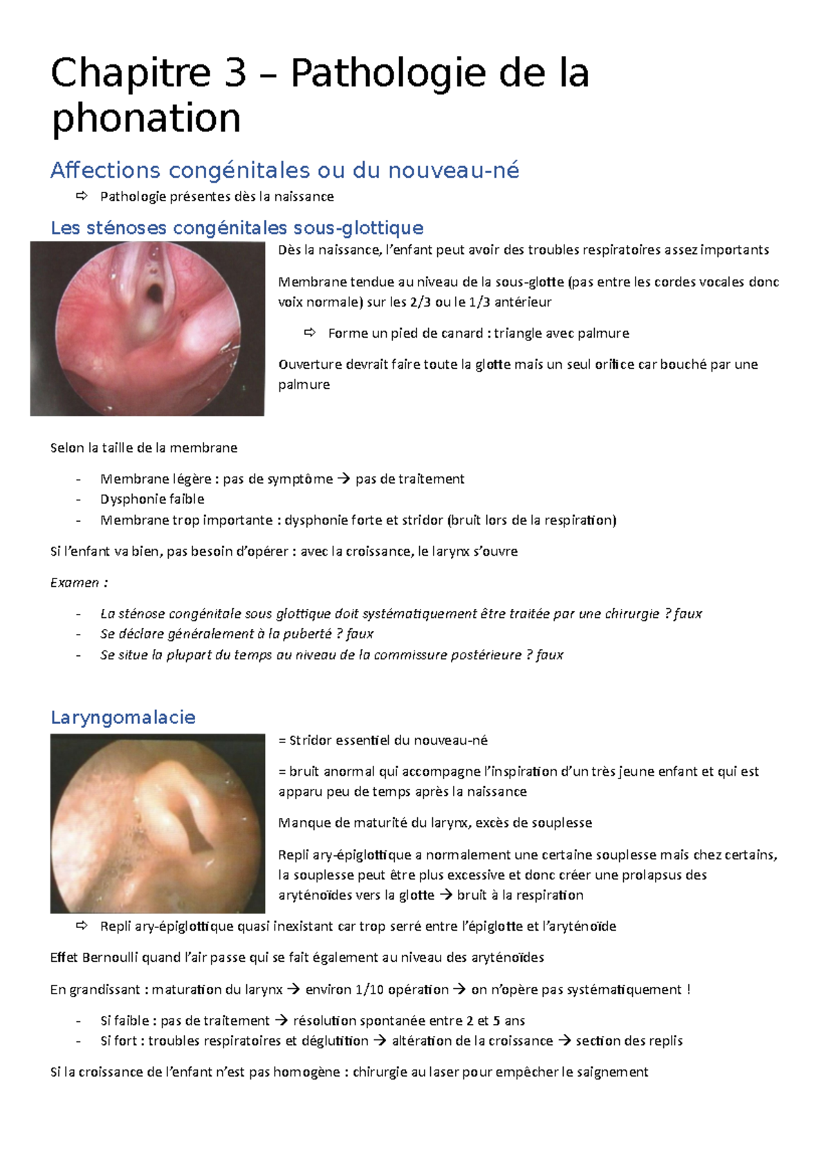 Chapitre 3 - Pathologies de la phonation - Chapitre 3 – Pathologie de ...