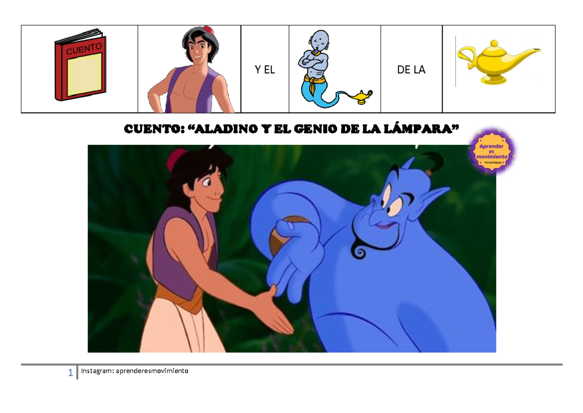 Cuento Aladino Pictogramas - Y EL DE LA CUENTO:
