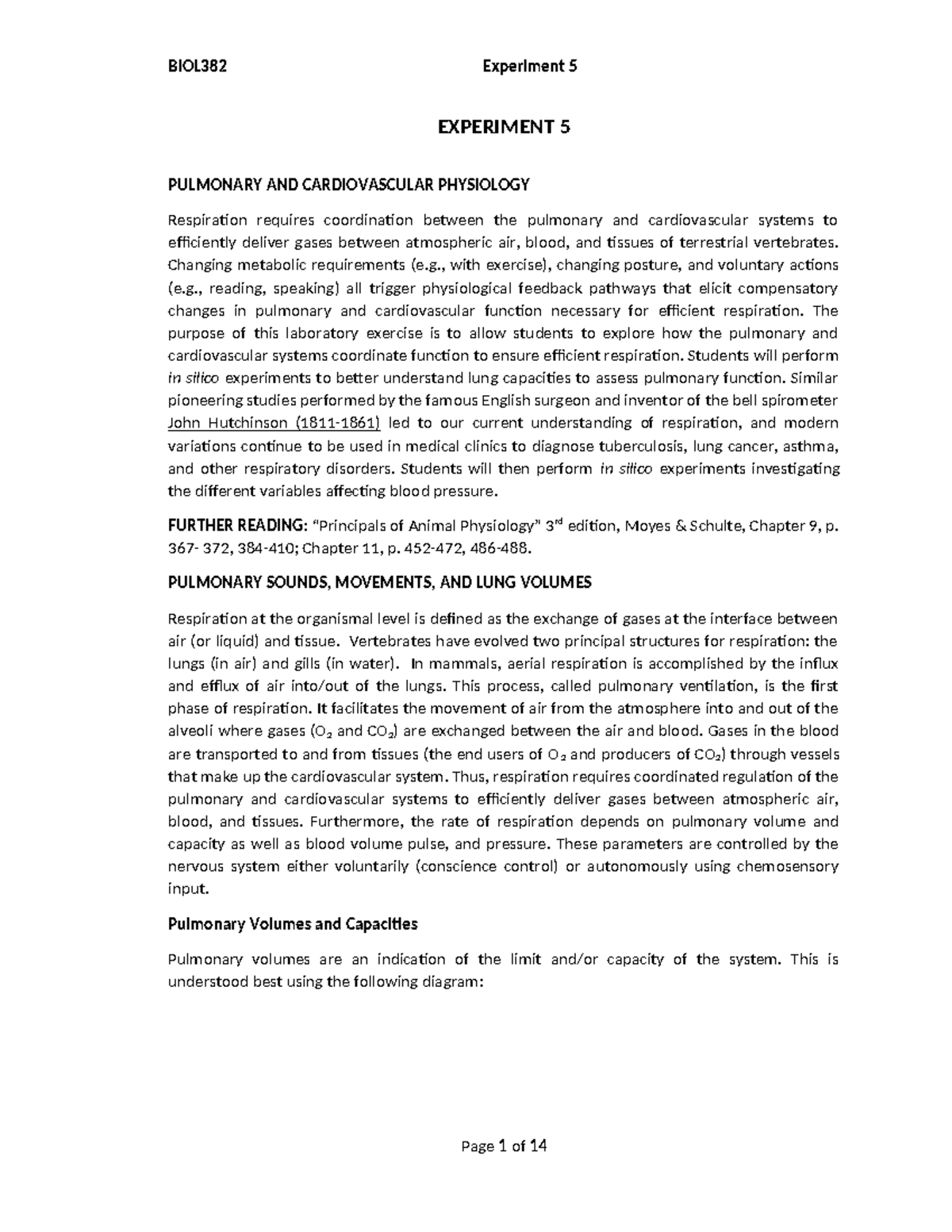 BIOL382 Lab Activity 5 updated Nov 2024 - EXPERIMENT 5 PULMONARY AND ...