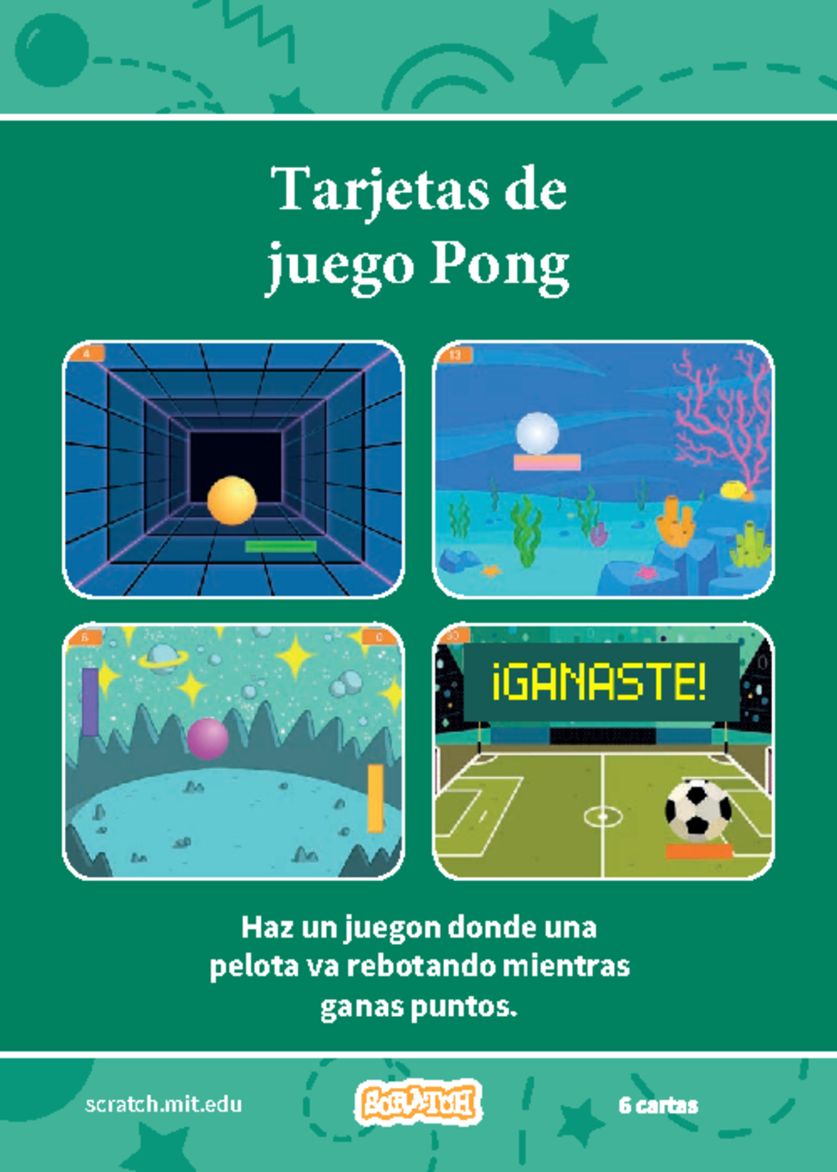 Pong-cards - Informatica - Tarjetas de juego Pong Haz un juegon donde una pelota va rebotando ...