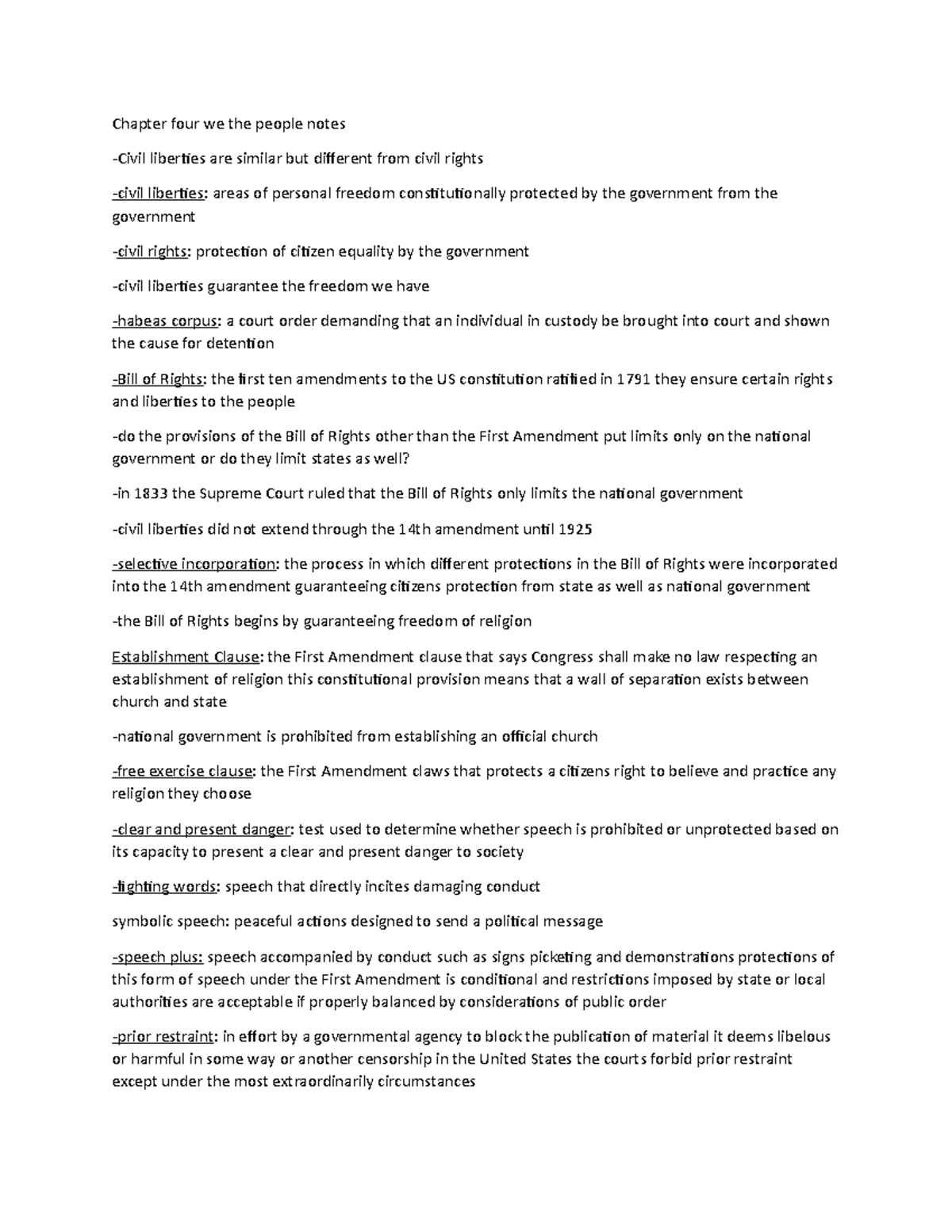 Chapter four we the people notes - Arizona that persons under arrest ...