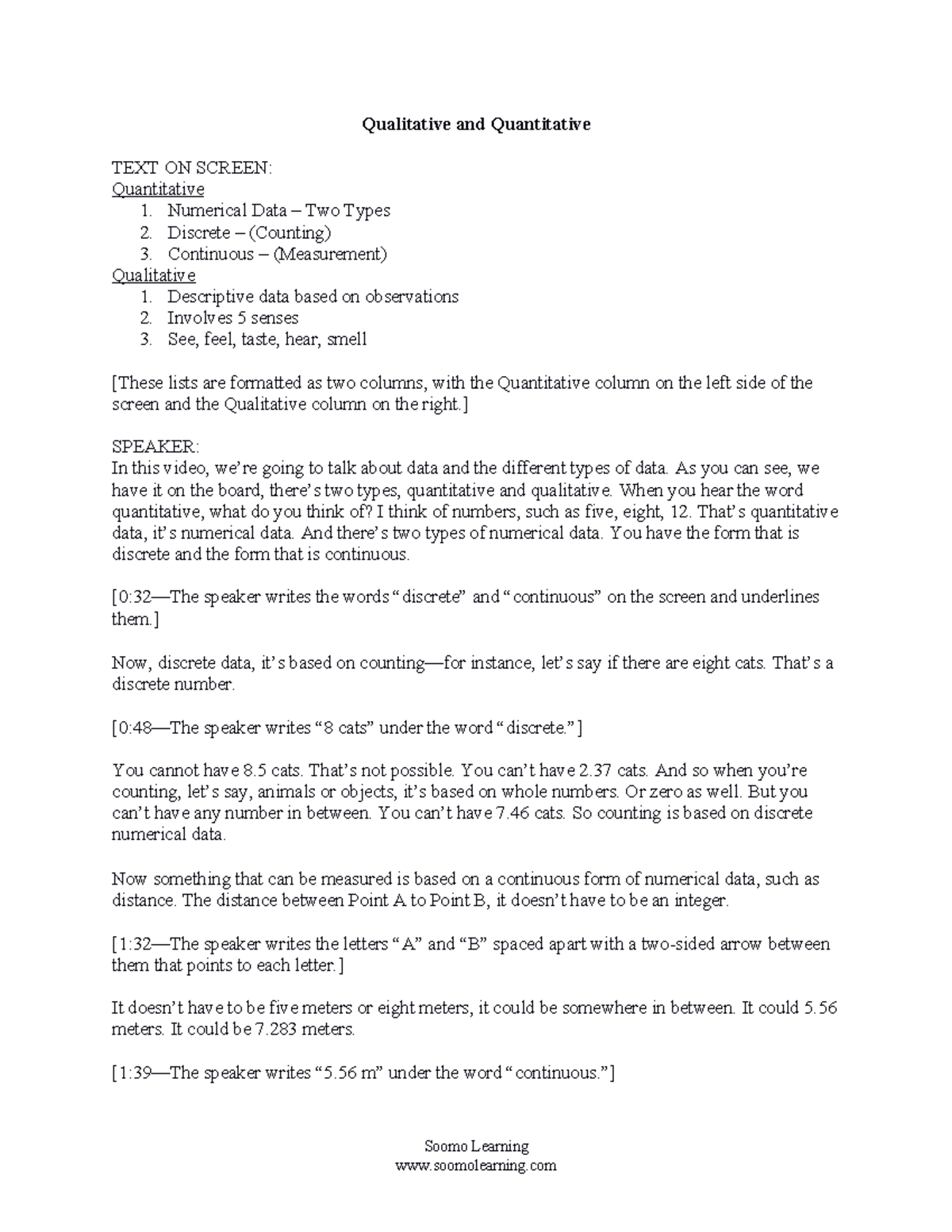 Qualitative and Quantitative transcript - Qualitative and Quantitative ...