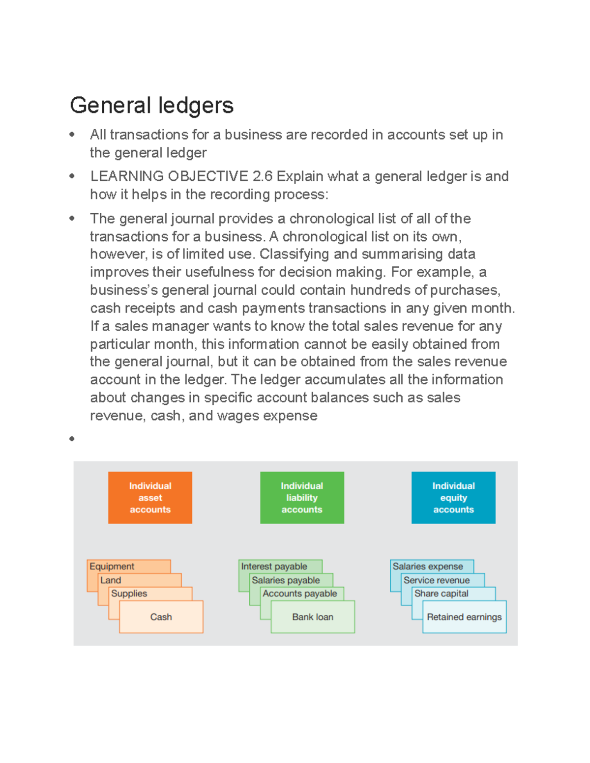 General ledgers - General ledgers All transactions for a business are recorded in accounts set ...