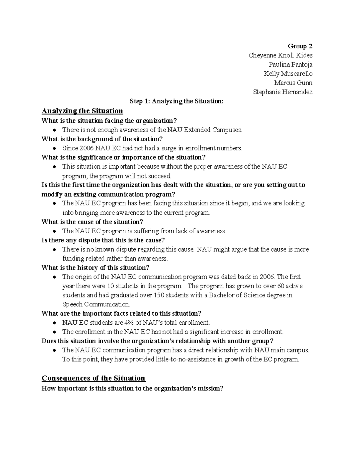 Step 1 Group - Questions of step1 for plans book - Group 2 Cheyenne ...