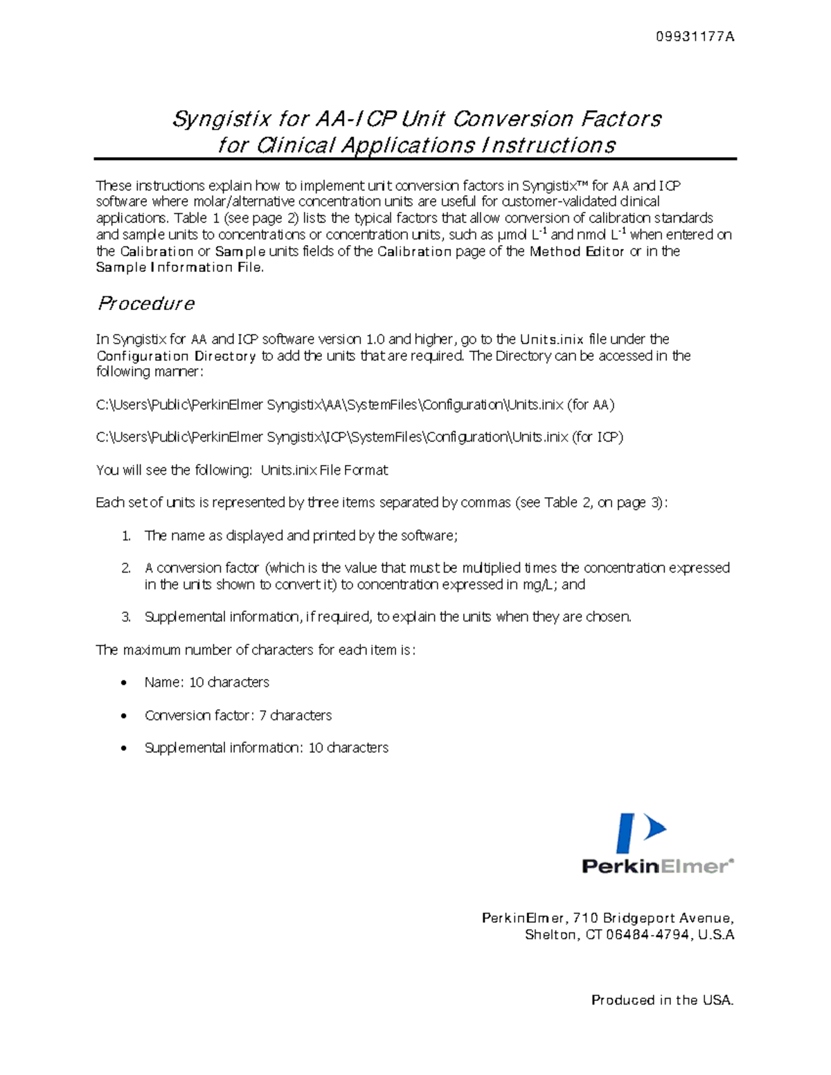 09931177 A Unit Conversion Factors for Clinical Applications Ins ...