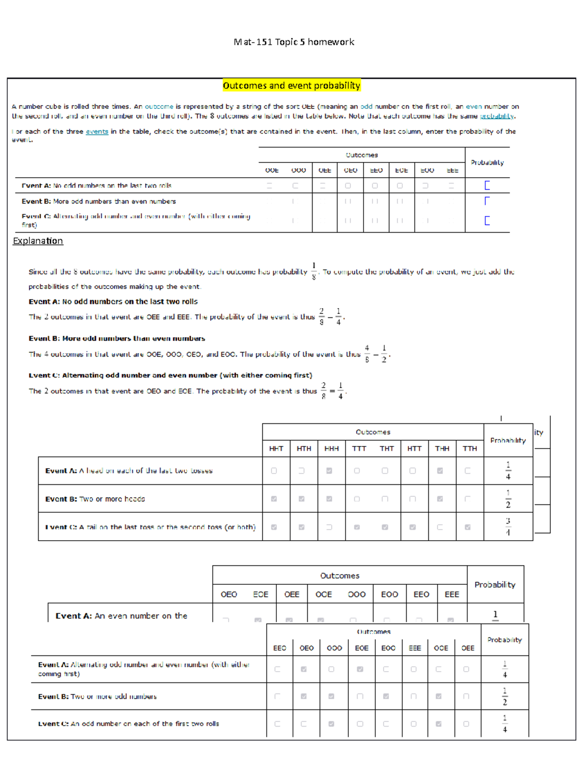 Mat-151 homework 5 - Explanation of all the problems with steps. - Mat- 151 Topic 5 homework ...