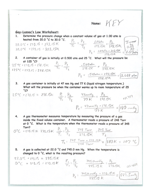 Introduction to the gas laws (with answer key) - Introduction to the ...