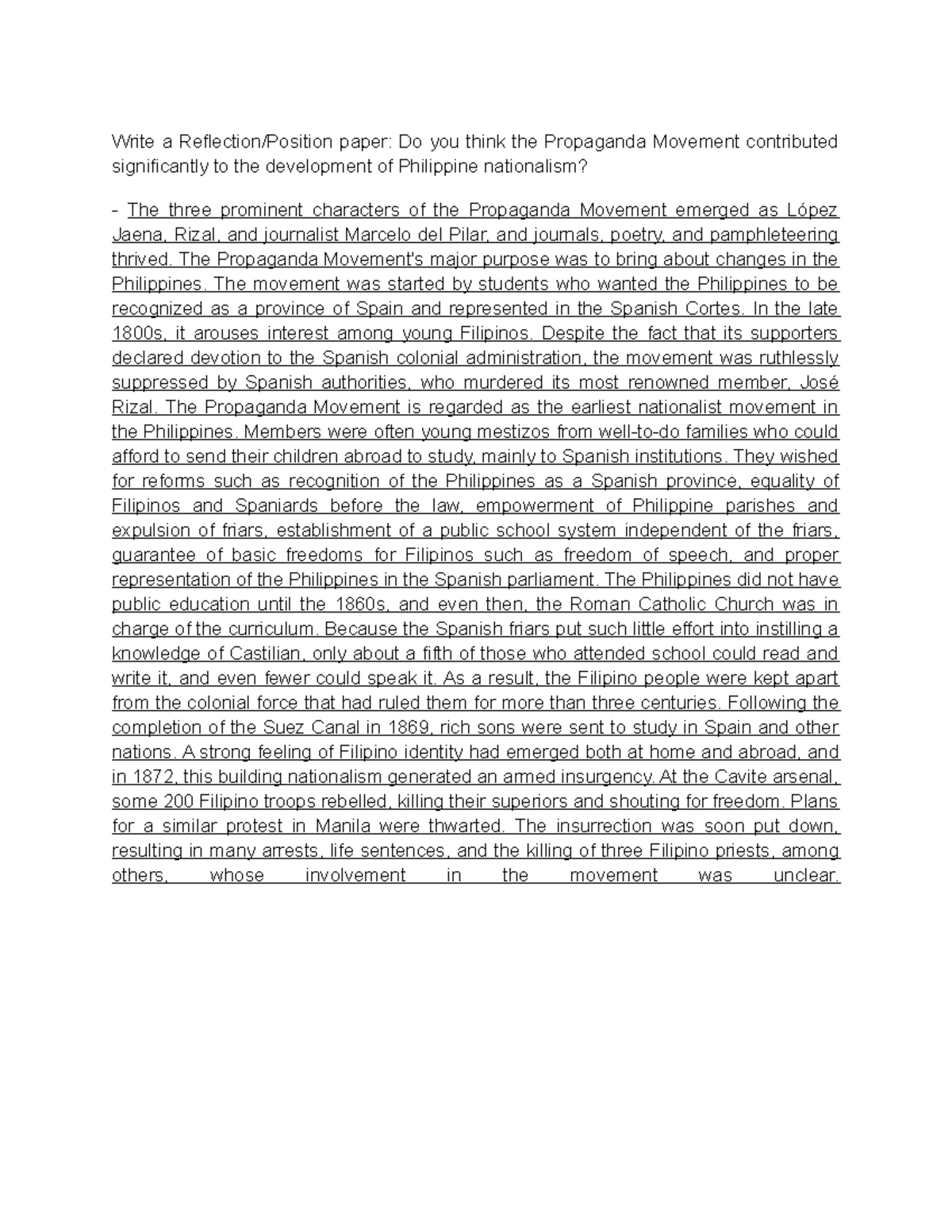 Write a Reflection - Financial Literacy - Write a Reflection/Position ...