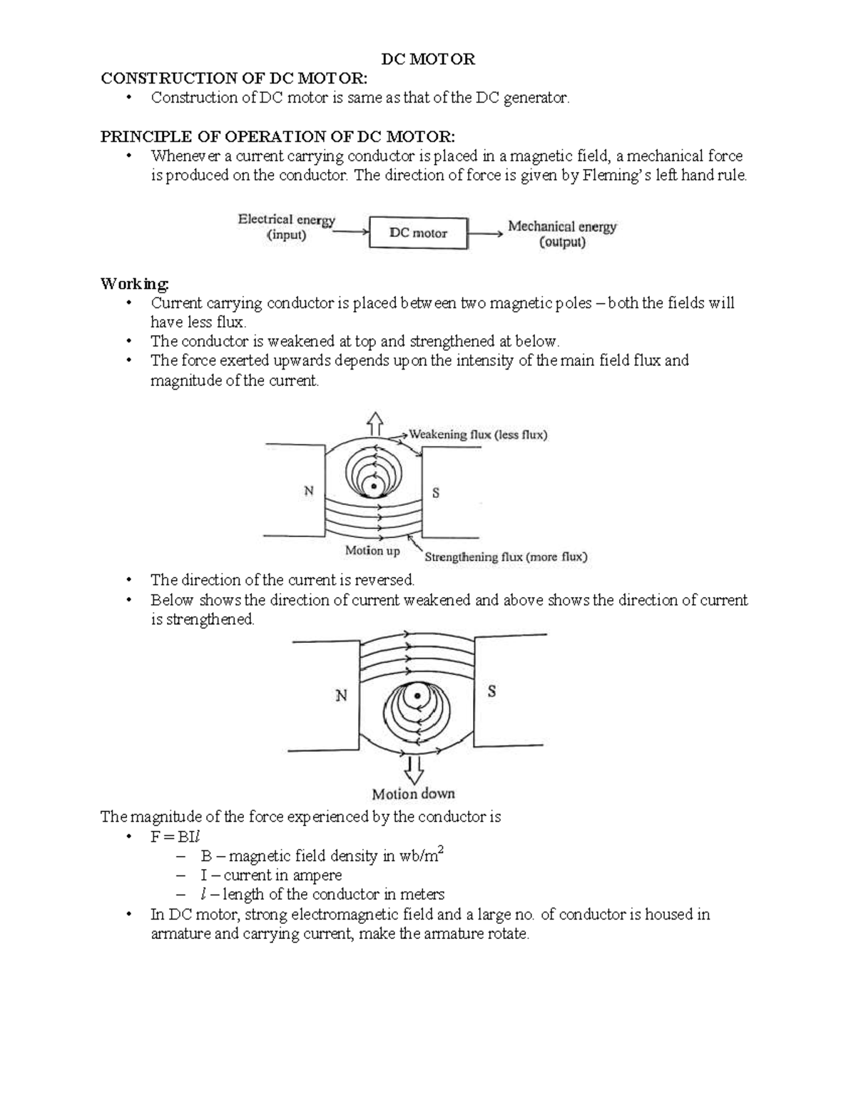 DC Motor - sdfdsfds - DC MOTOR CONSTRUCTION OF DC MOTOR: Construction ...
