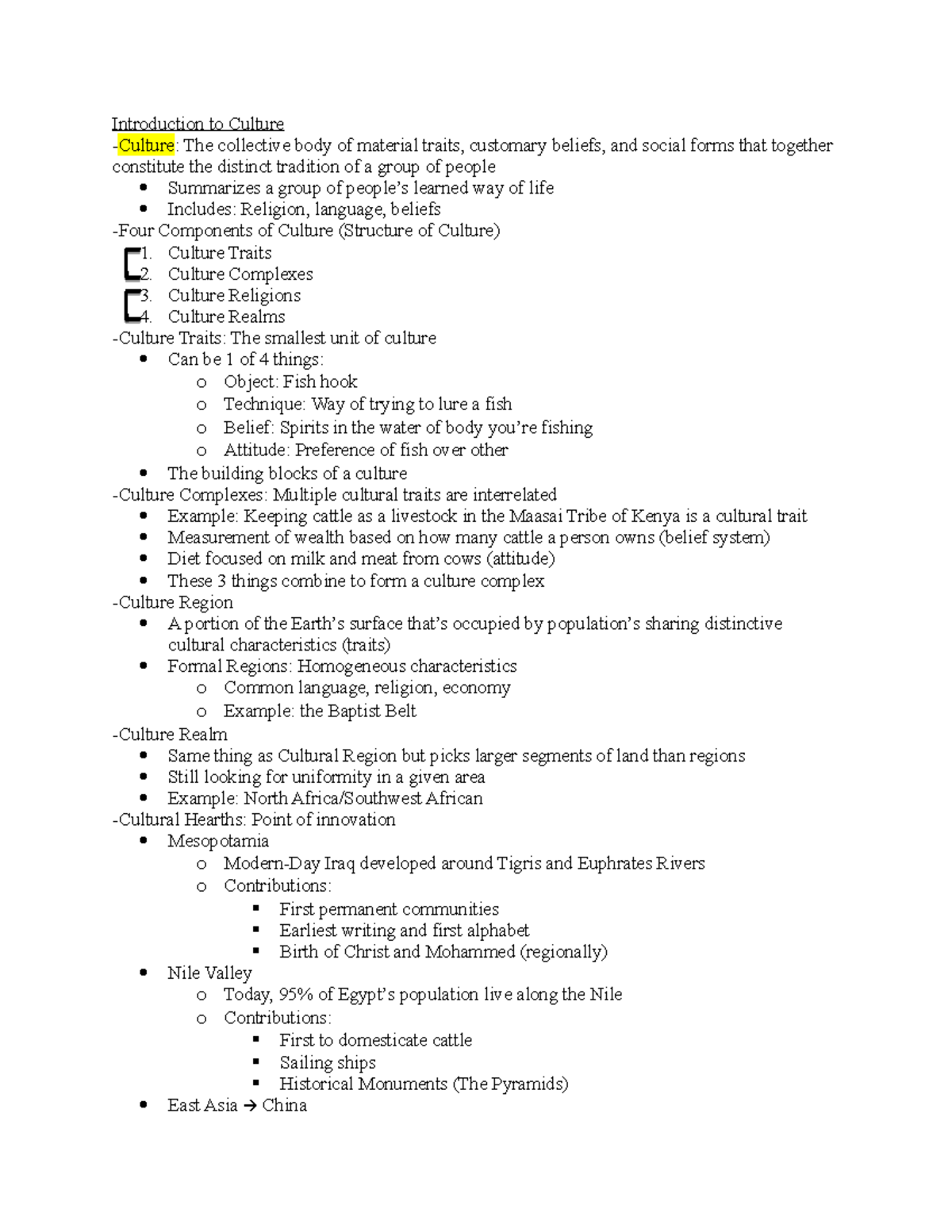 Introduction to Culture - Introduction to Culture Culture: The ...