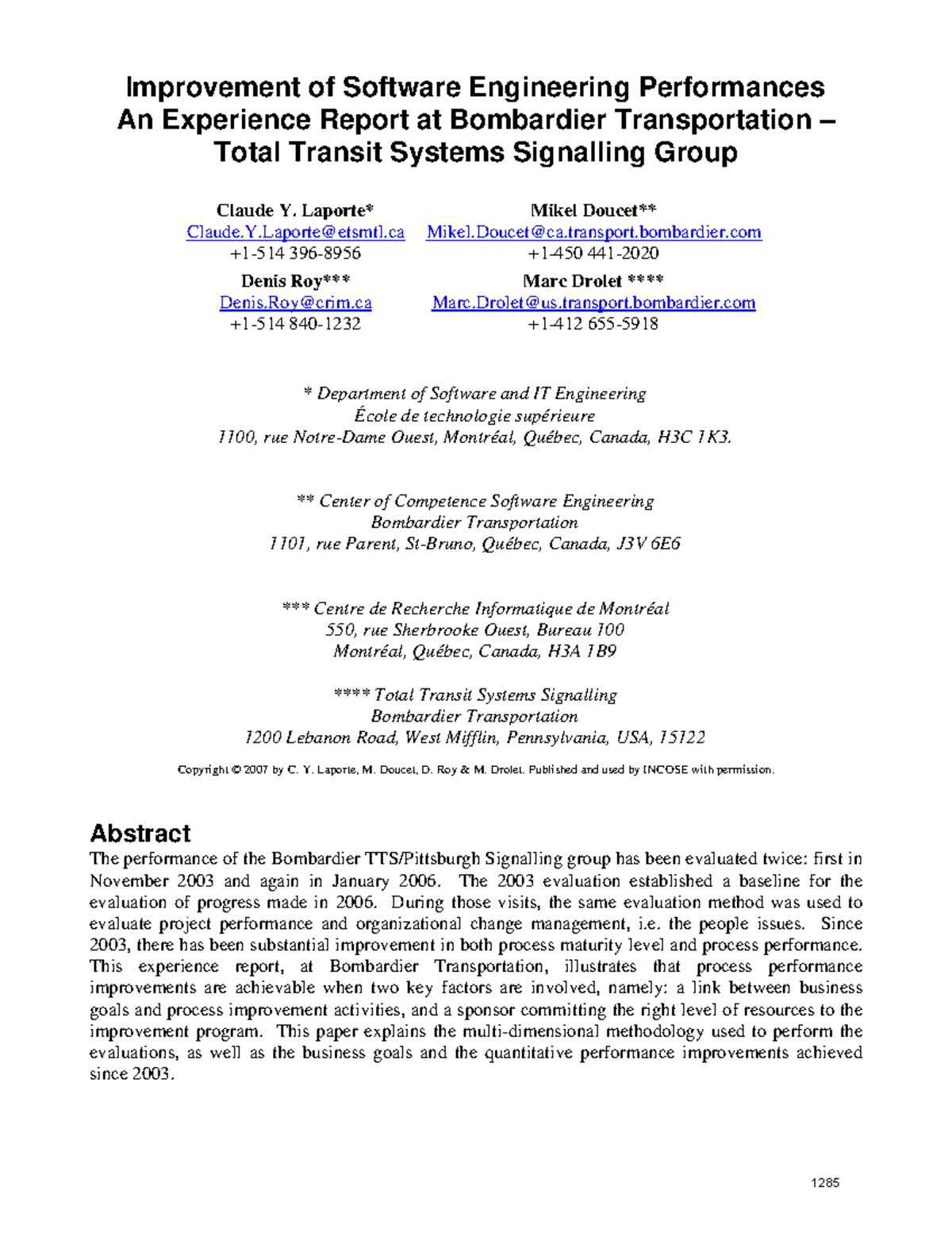 Audit-cas2 - Improvement of Software Engineering Performances An ...