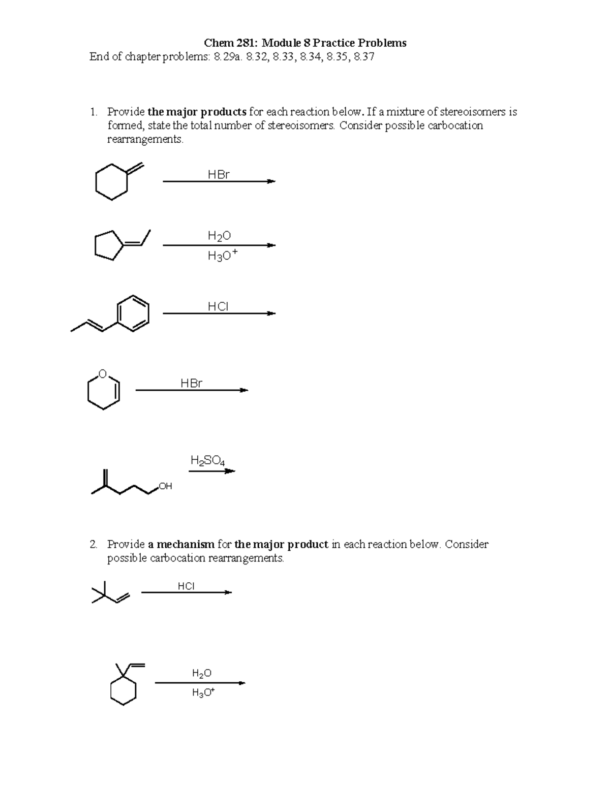 Module 8 Practice Problems-1 - Chem 281 : Module 8 Practice Problems