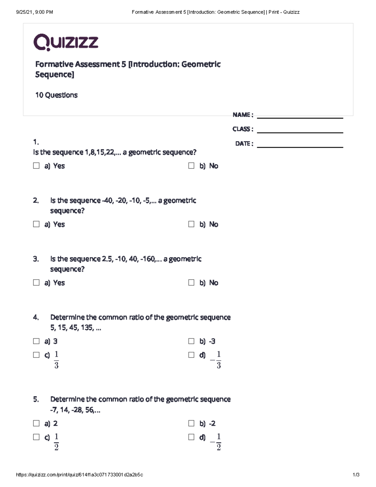 MTA Review 5 [Geometric Sequence] - 9/25/21, 9:00 PM Formative ...