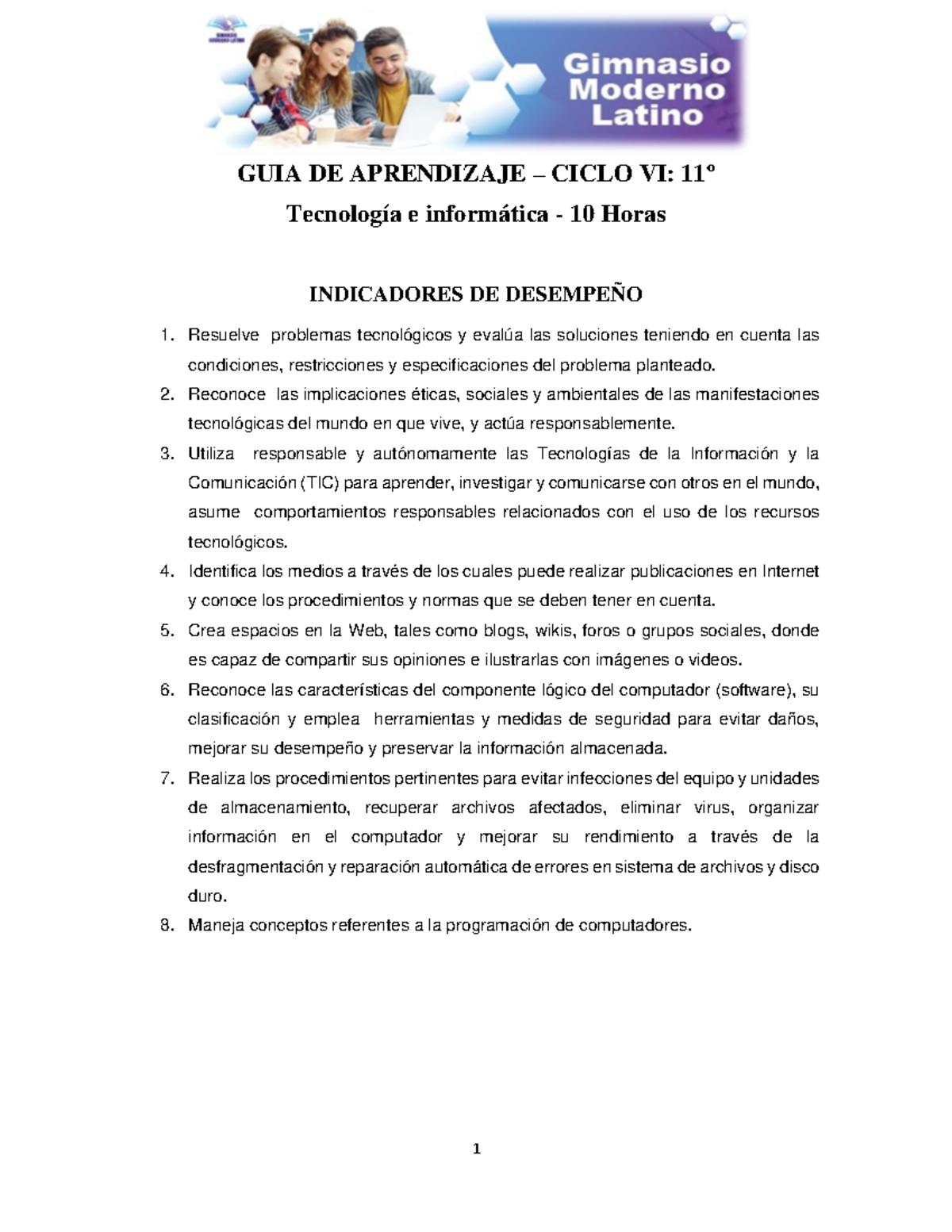 Solución - Guía de tecnología e informatica VI - Santiago Gómez - GUIA ...