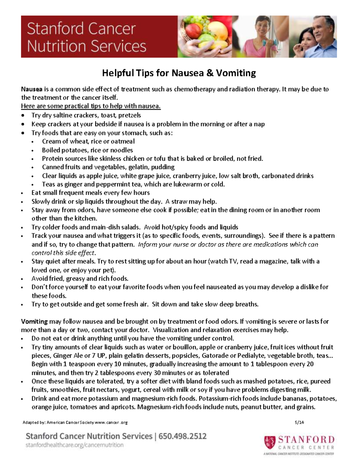 Nausea vomiting during cancer treatment nutrition facts - Helpful Tips ...
