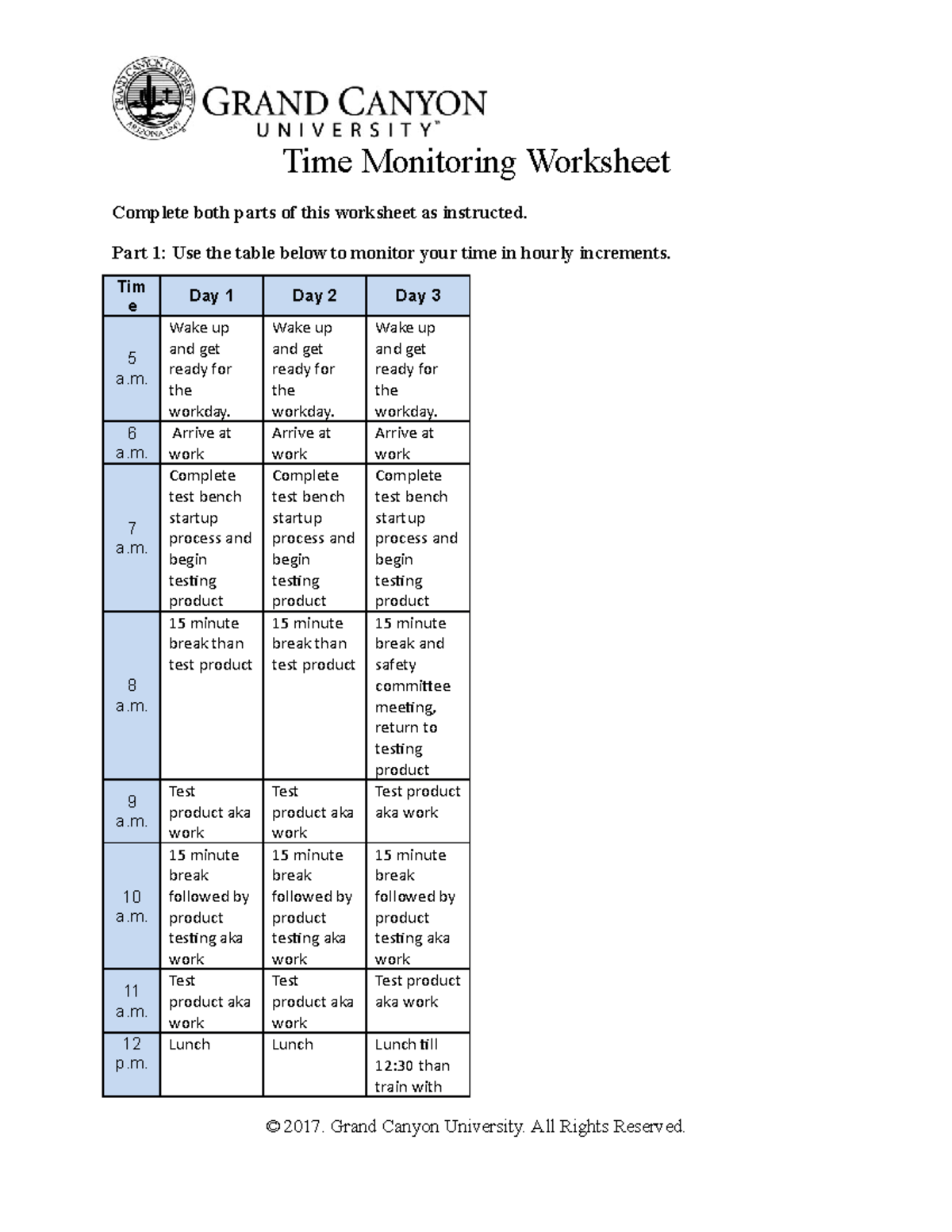 UNV504Time Monitor Worksheet David Brown - Time Monitoring Worksheet ...