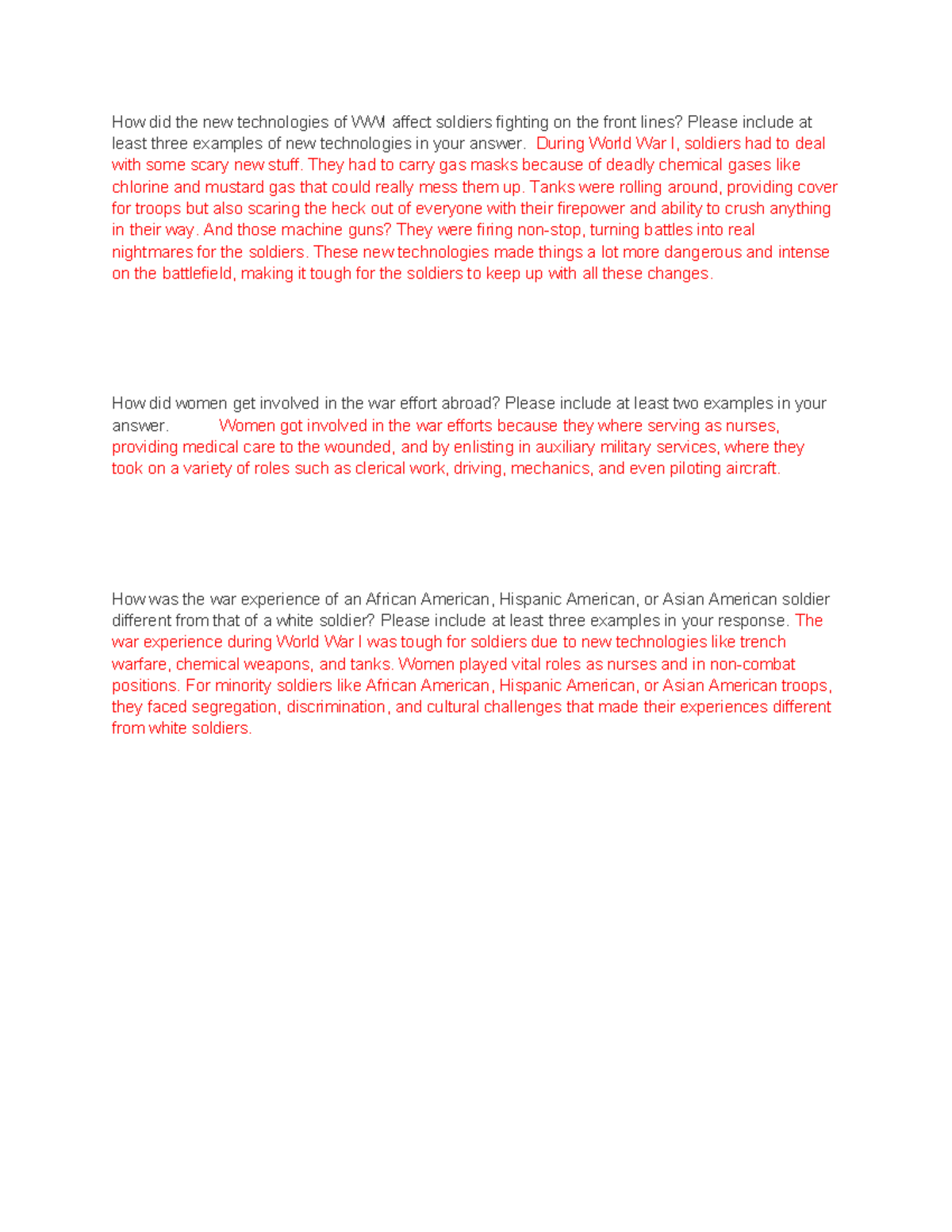 Assignment 03.05 A New Kind of War - How did the new technologies of ...