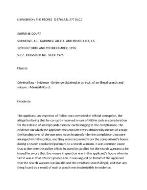 Shamwana AND 7 Others v THE People - SHAMWANA AND 7 OTHERS v THE PEOPLE ...