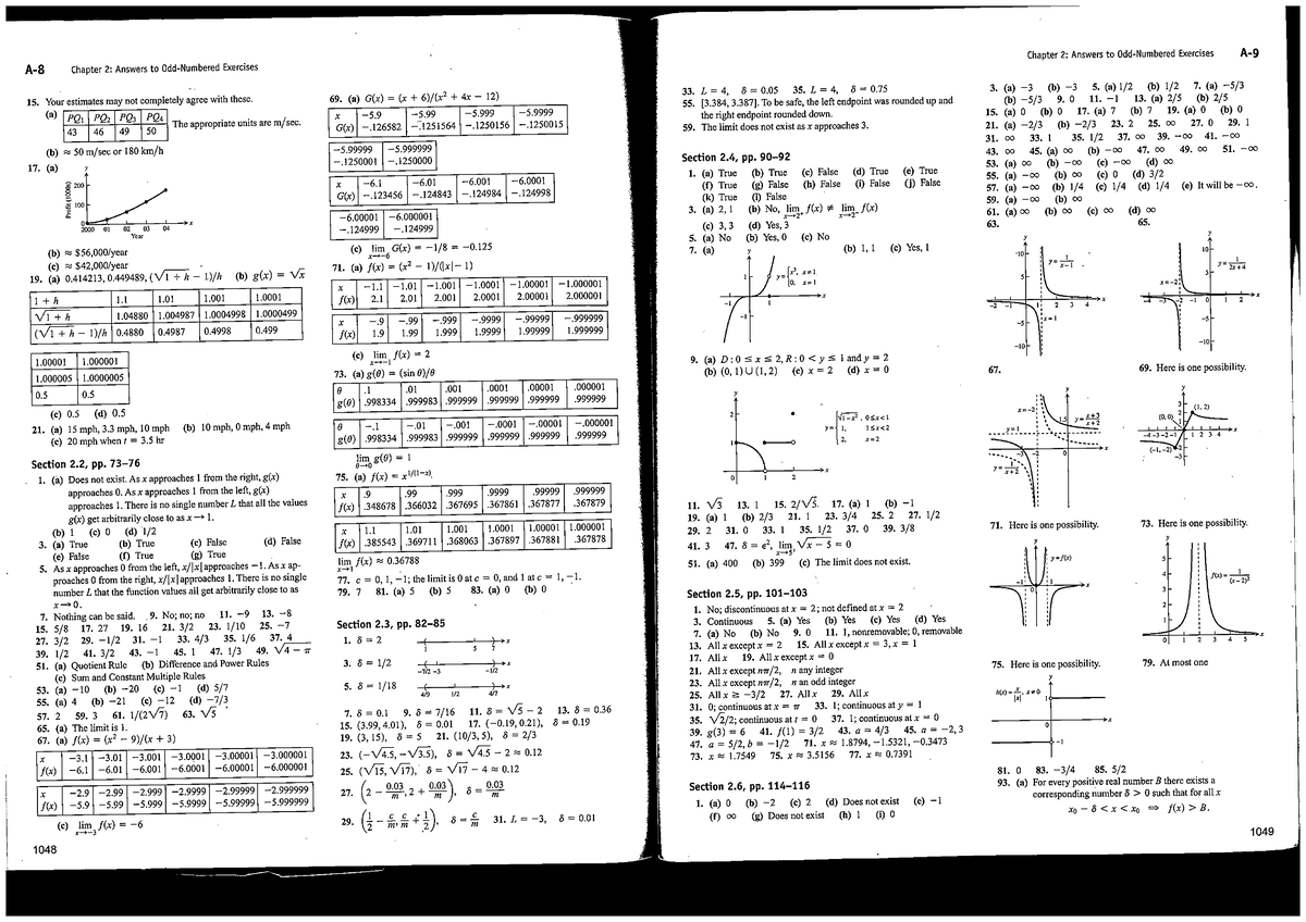 Topic 1 answer - Calculus I - Studocu