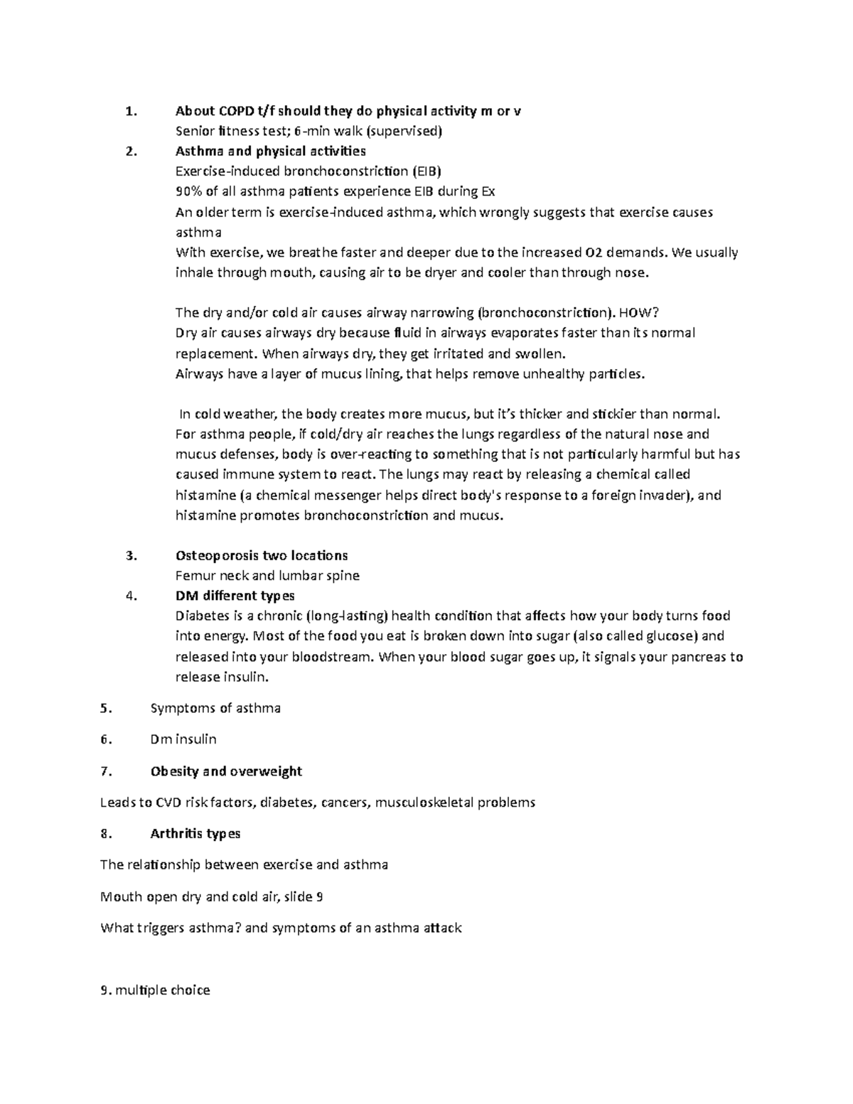 Mid Term Exam - Midterm sample questions - About COPD t/f should they ...