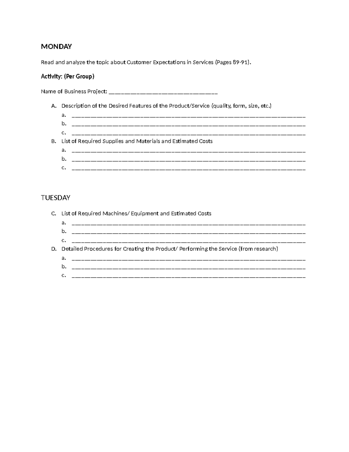 11 Entrep Activity - Creating organizational chart and business model ...