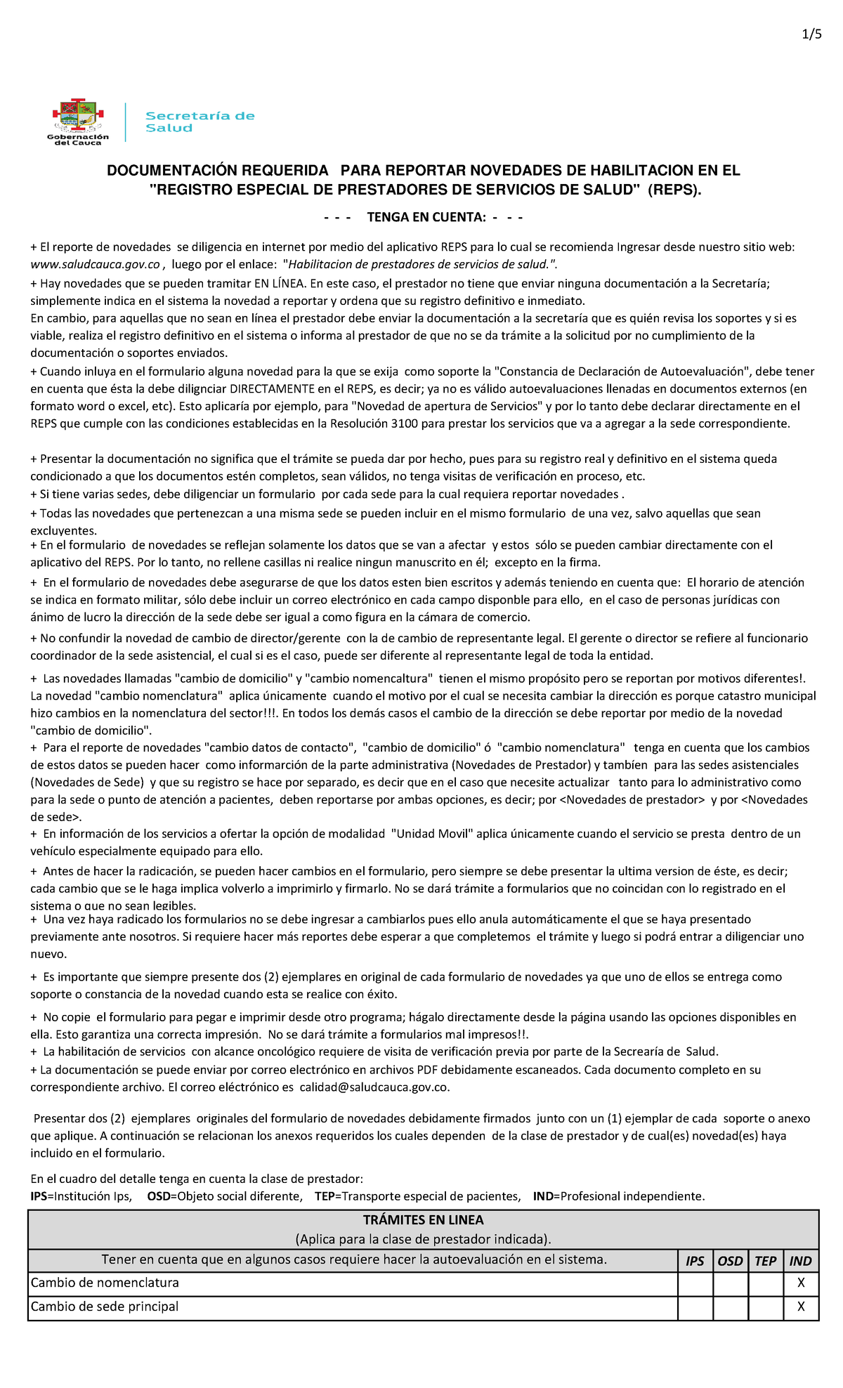 Requisitos Para Reportar Novedades - Tener en cuenta que en algunos ...