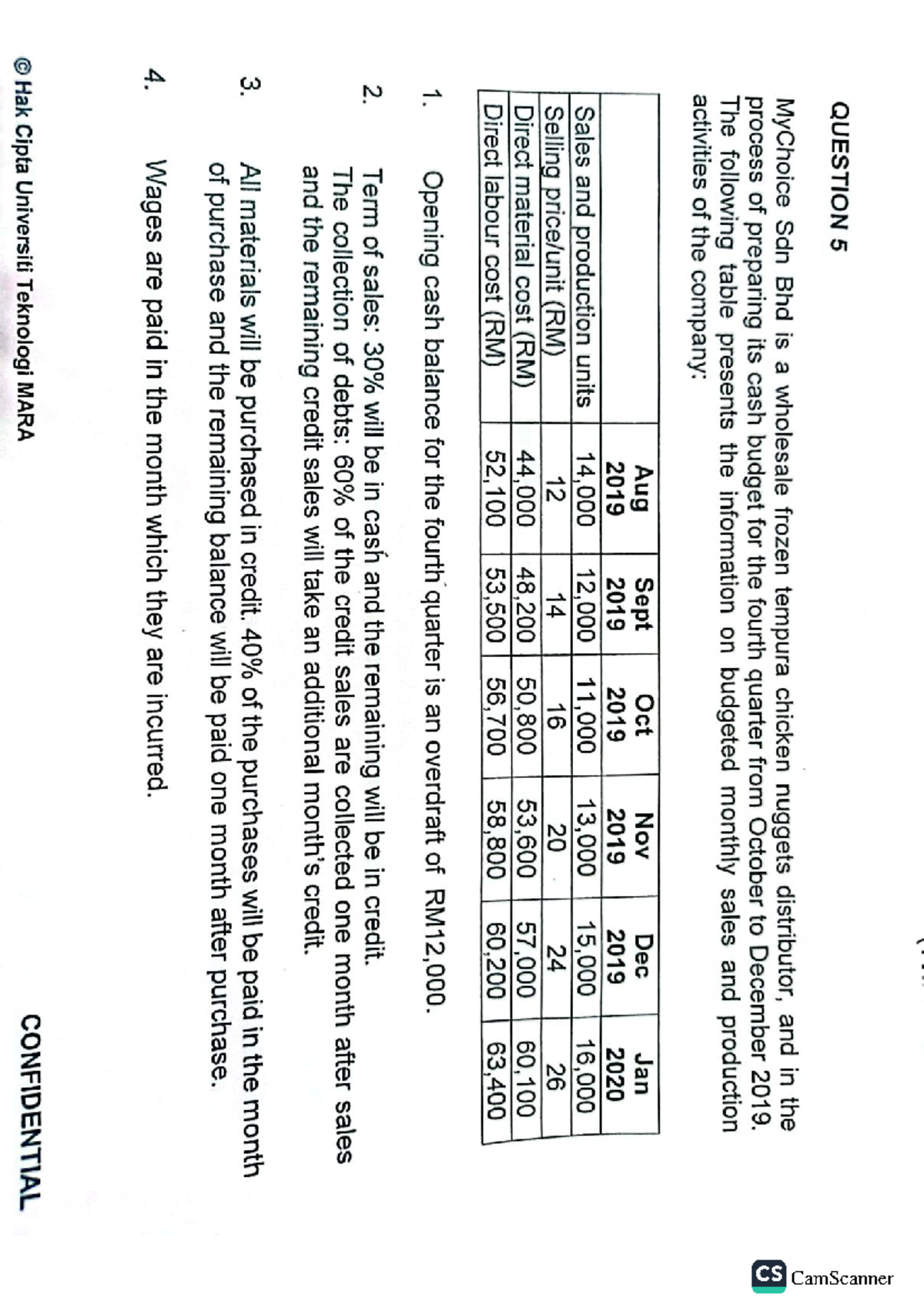 Add Question cash budget - Management Accounting - CamScanner ...