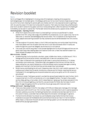 Micro features revison - Film studies- Micro features What are the five ...