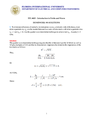 HW6 Solutions Online - hw - assignment - DEPARTMENT OF ELECTRICAL AND COMPUTER ENGINEERING EEL ...
