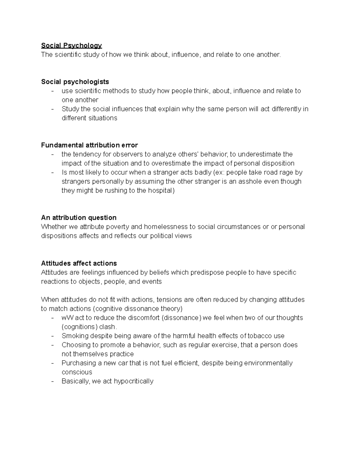 Psy101 Social Psychology - Social Psychology The scientific study of ...