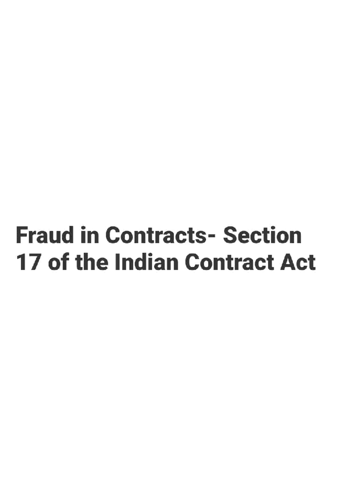 Fraud - Contract Law - Studocu