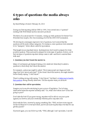 10 Nine questions to ask before every media interview - 9 questions to ...
