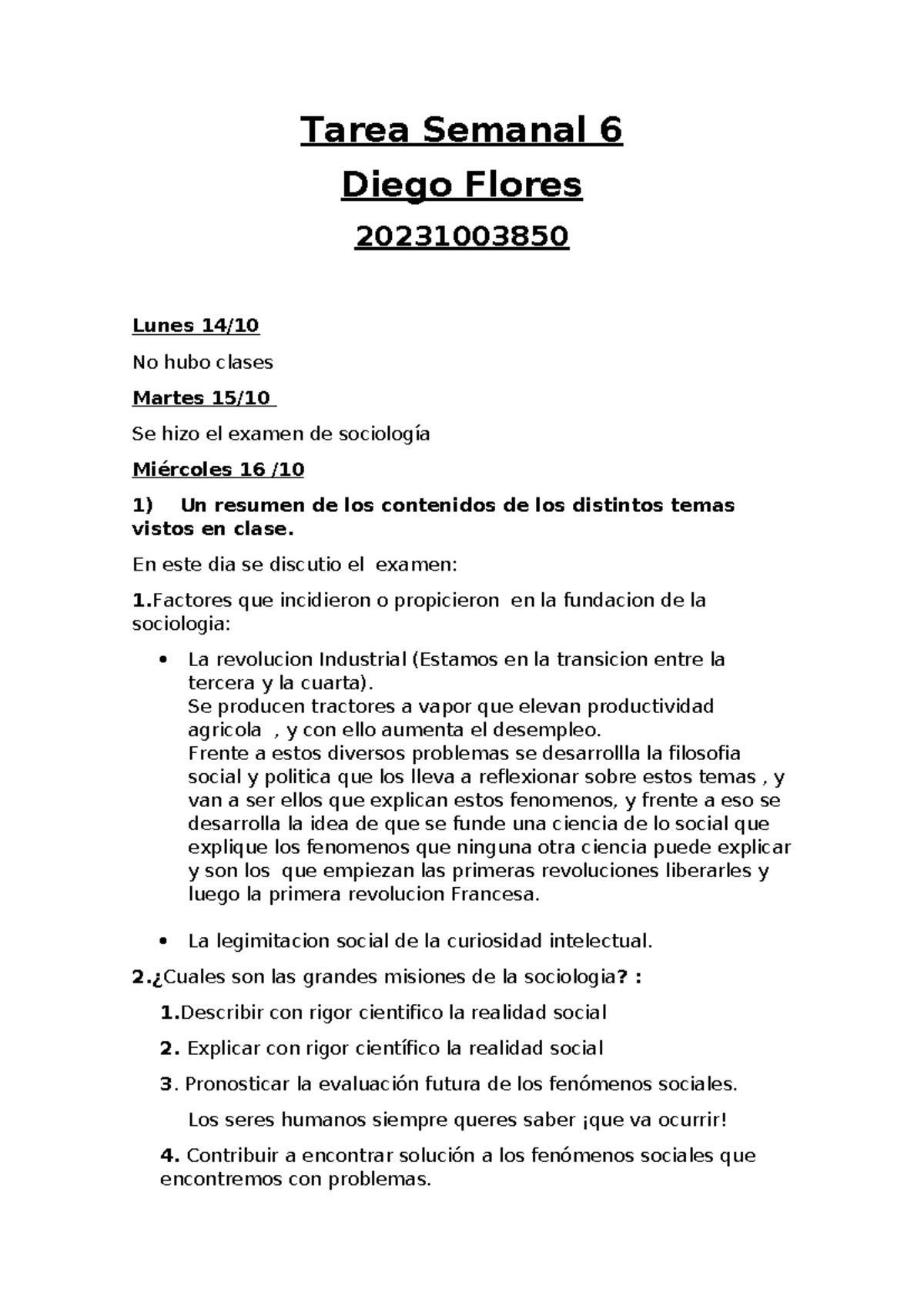 Diego Flores Tarea Semanal 6 - Tarea Semanal 6 Diego Flores 20231003850 ...