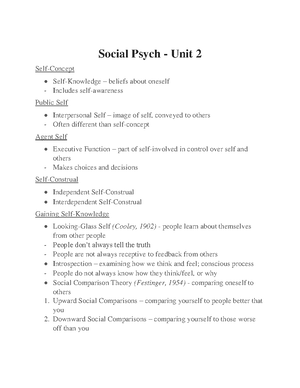 Exam 2 Study Guide Social-Psych - Exam 2 Study Guide Chapter 7 ...