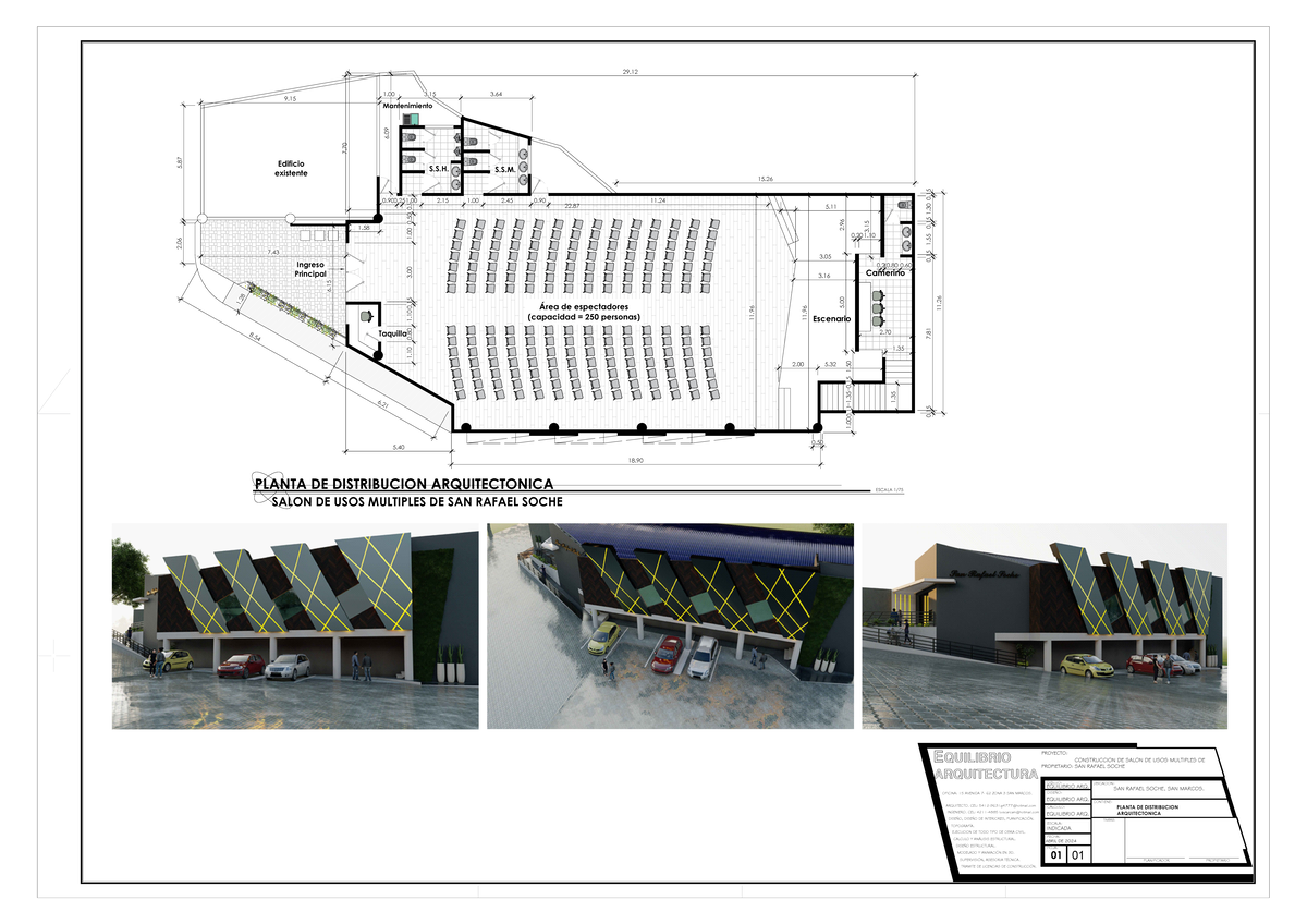 Planta Salon Final-Layout 1 - Escenario Camerino Área de espectadores ...