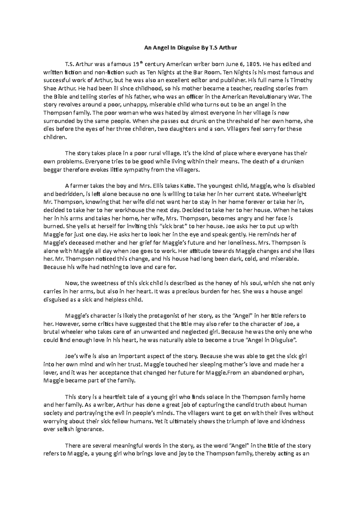 An Angel In Disguise - Self Assessment - An Angel In Disguise By T ...