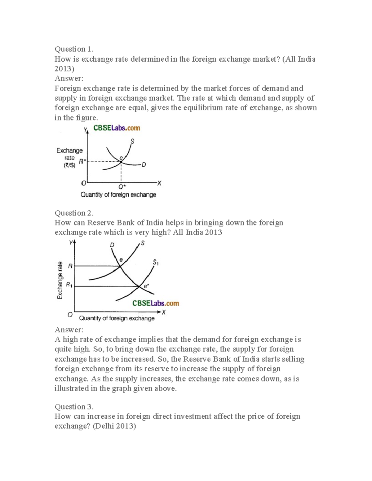 ECO Foreign EXG Diagram TEST - Question 1. How is exchange rate ...