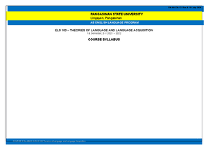 ELS-103 - Introduction to English language System - ELS 103 (History of English Language) SY ...