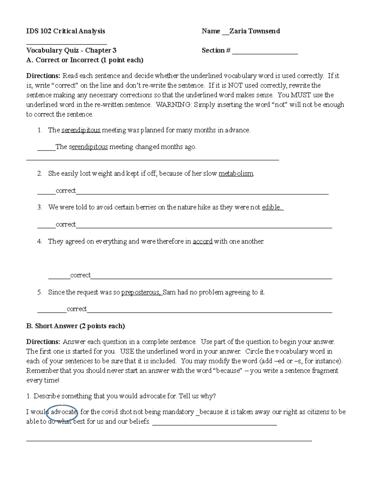 IDS 102 Critical Analysis Quiz 3-Updated - **IDS 102 Critical Analysis ...