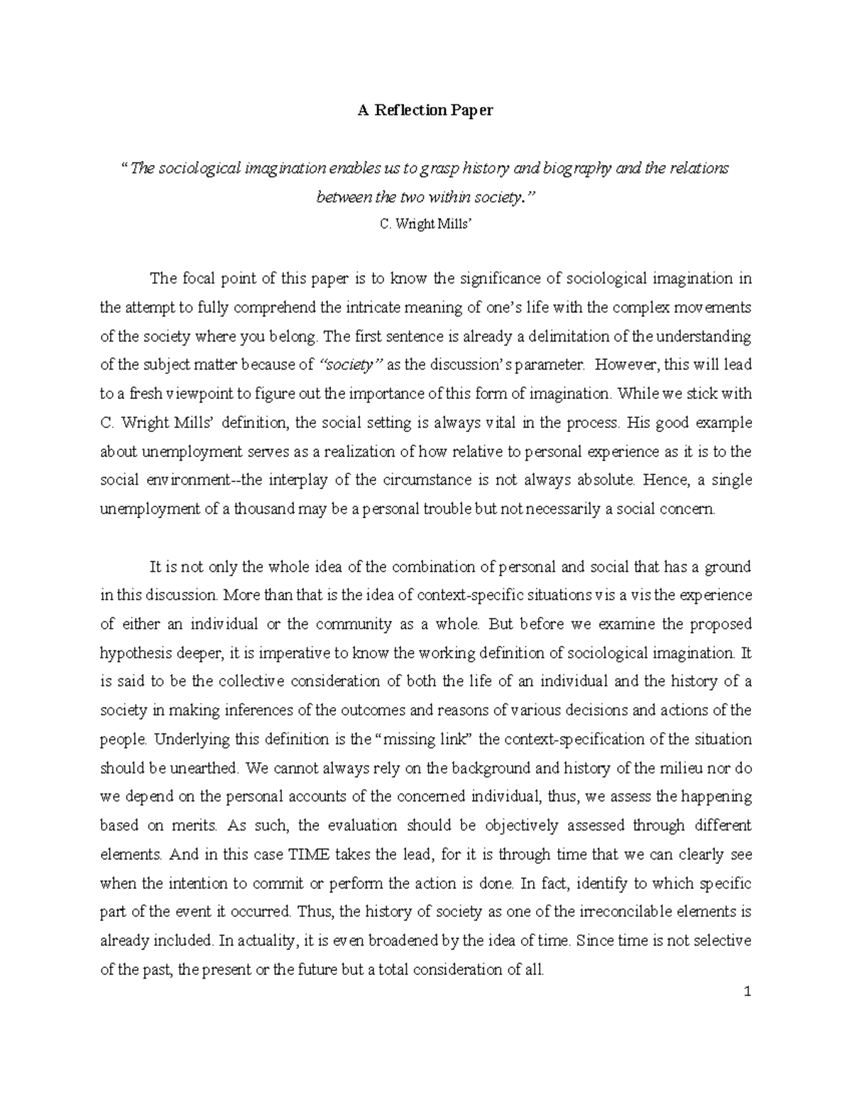 Reflection Paper (Development of Filipino Nation) - 1 A Reflection ...